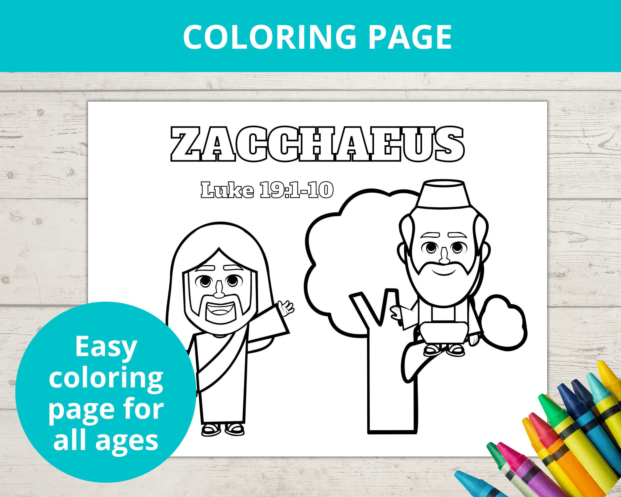 Zacchaeus Printable, Zacchaeus the Tax Collector, Bible Story Crafts ...