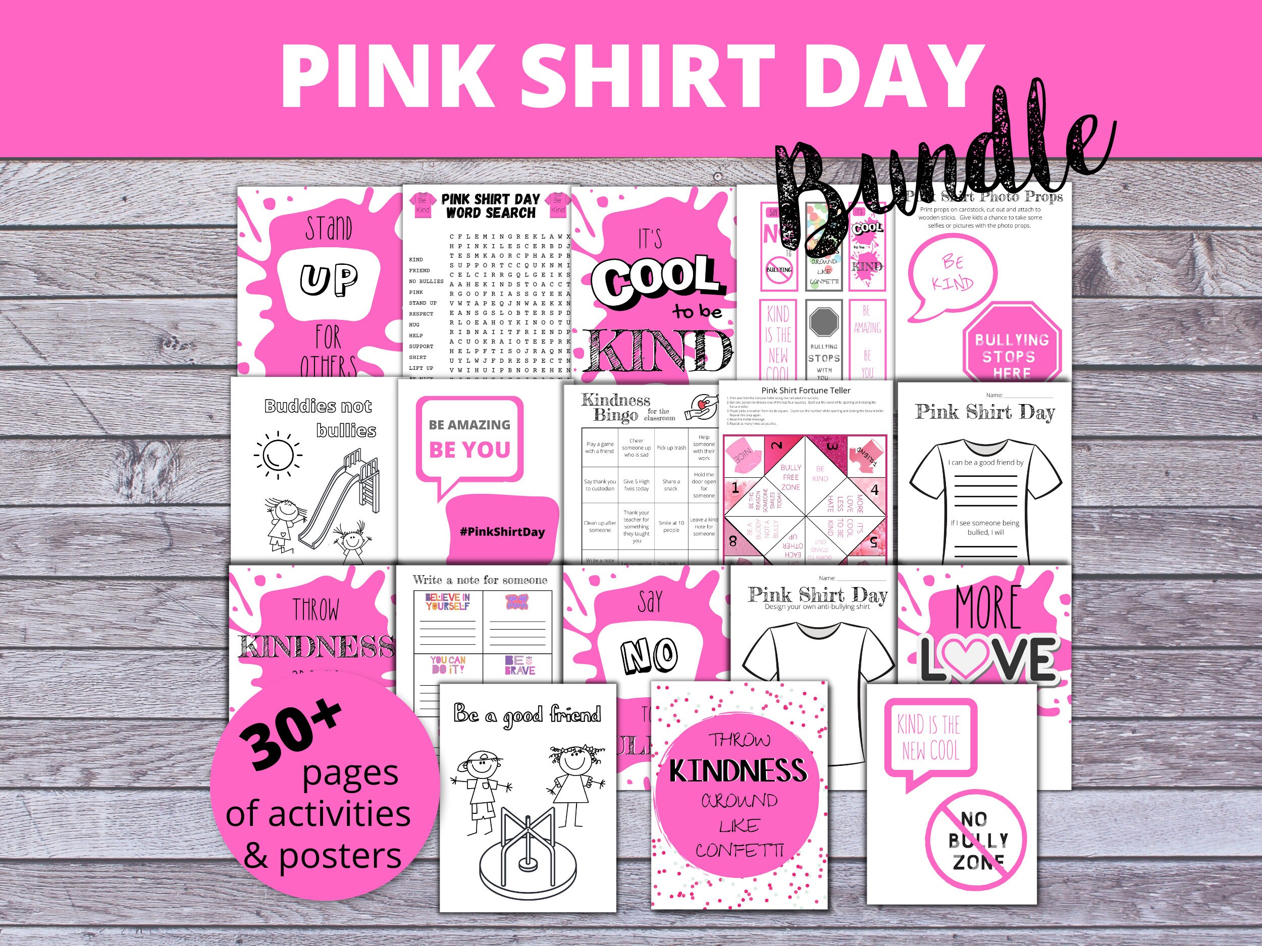 Pink Shirt Day Activity Bundle, Anti-bully Activity, Anti Bullying Day ...