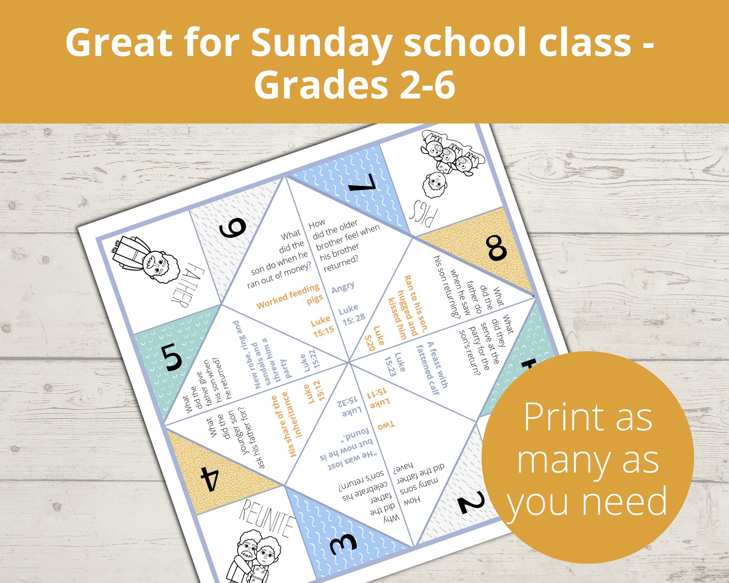 Prodigal Son Bible Story Activity Sunday School Craft - Etsy UK