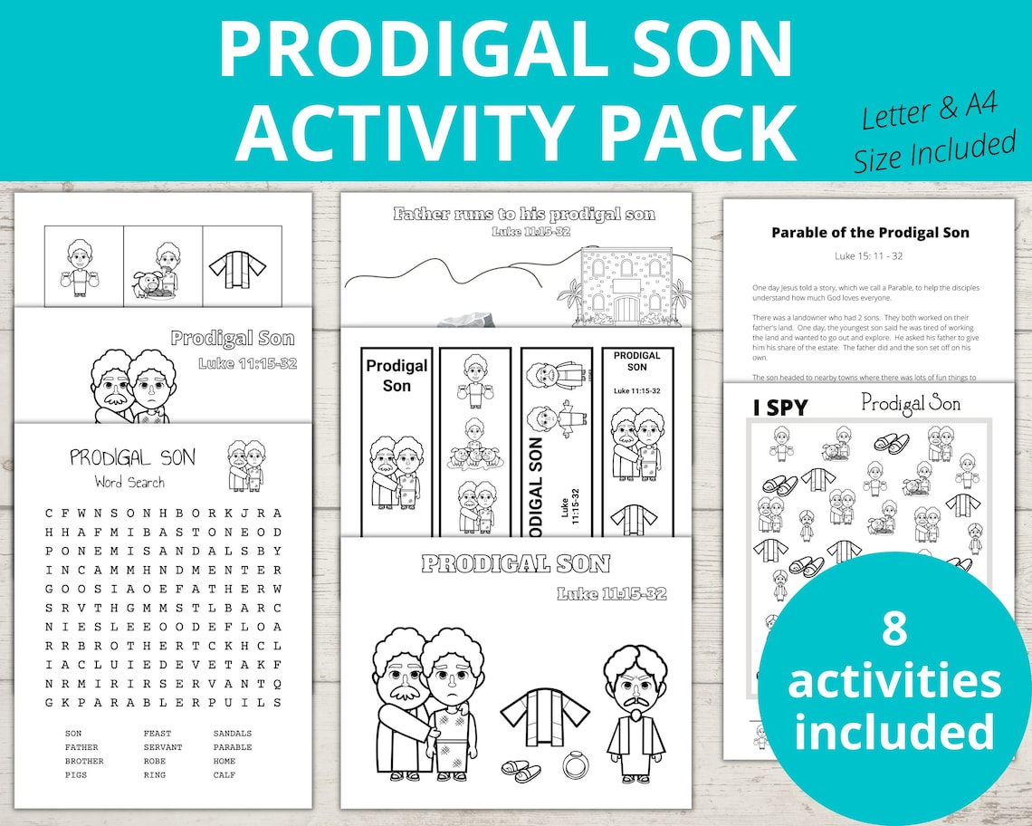 Prodigal Son Bible Story Activities Sunday School Craft - Etsy