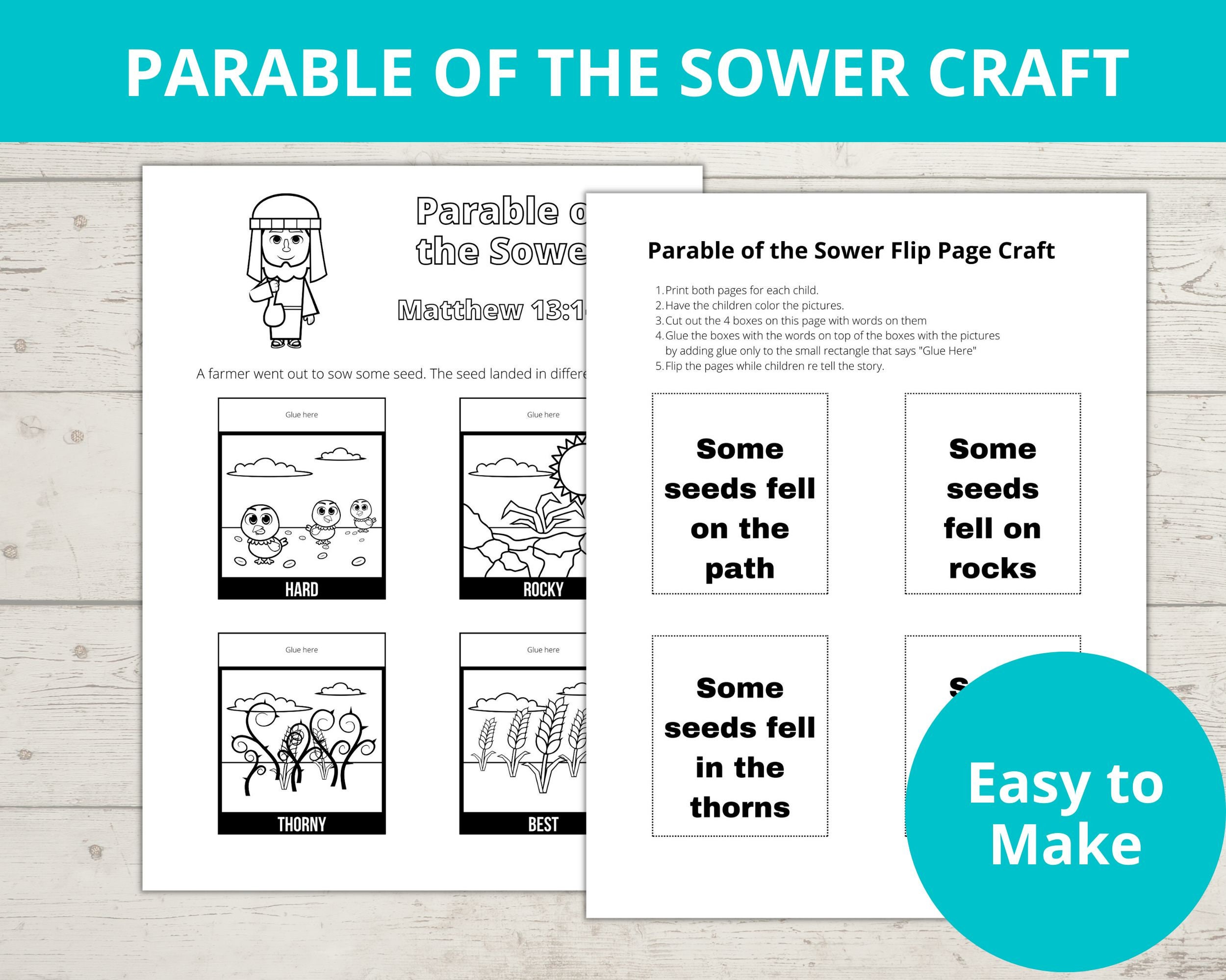 Parable of the Sower, Parables of Jesus, Bible Story Crafts, Sunday ...