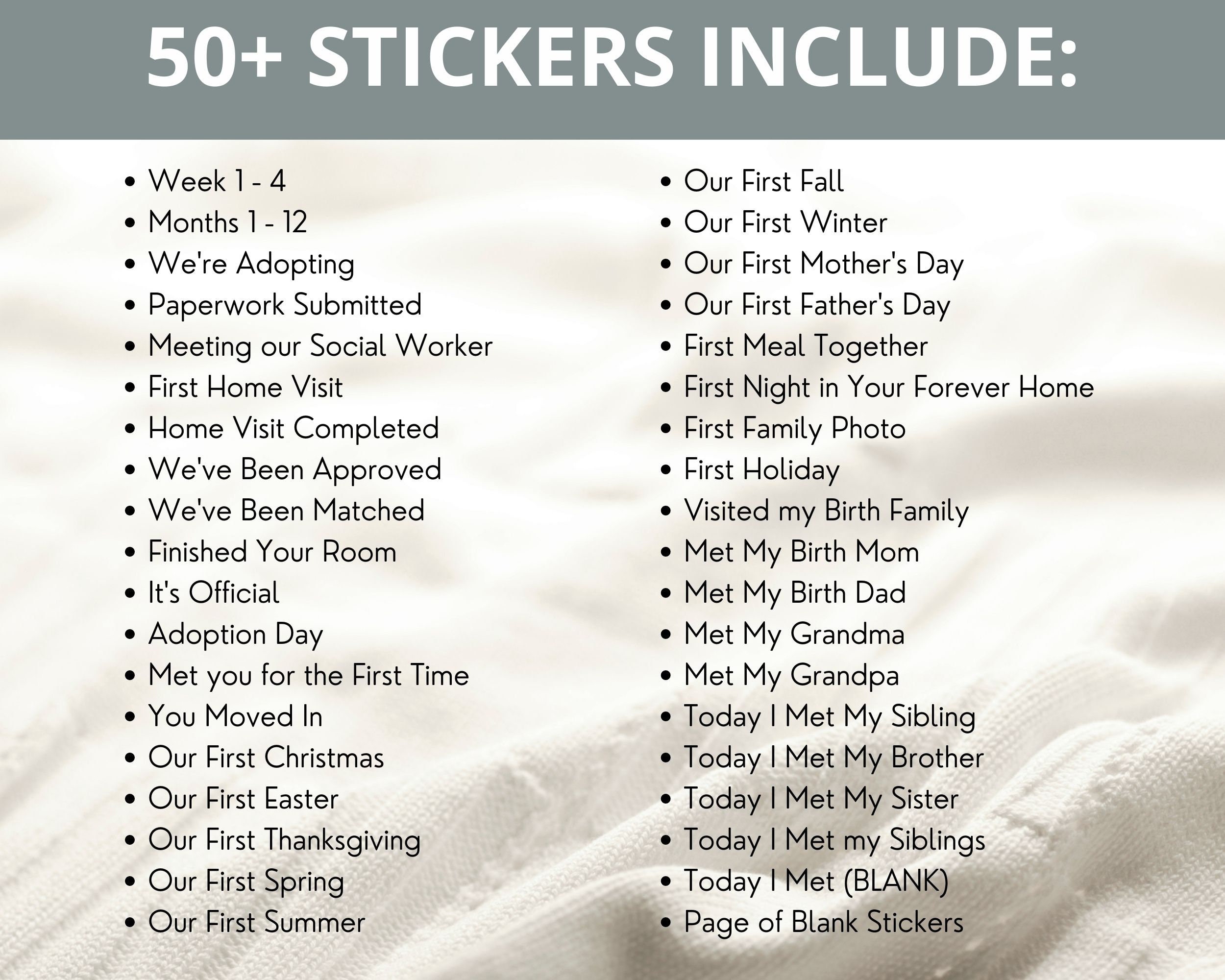 Adoption Milestone Stickers, Printable Milestone, Adoption Sticker ...