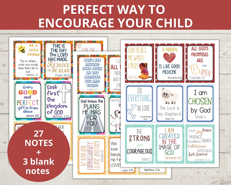 Christian Lunchbox Notes, Scripture Lunch Notes, Scripture Lunch Box ...