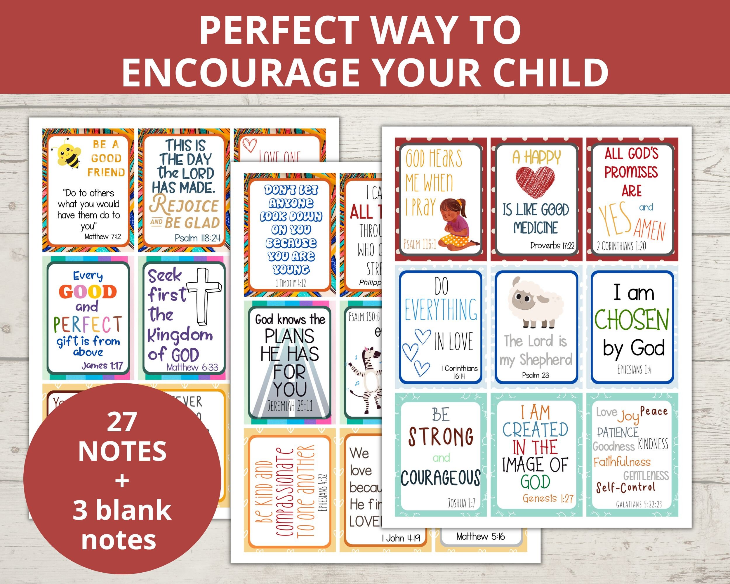 Christian Lunchbox Notes, Scripture Lunch Notes, Scripture Lunch Box ...