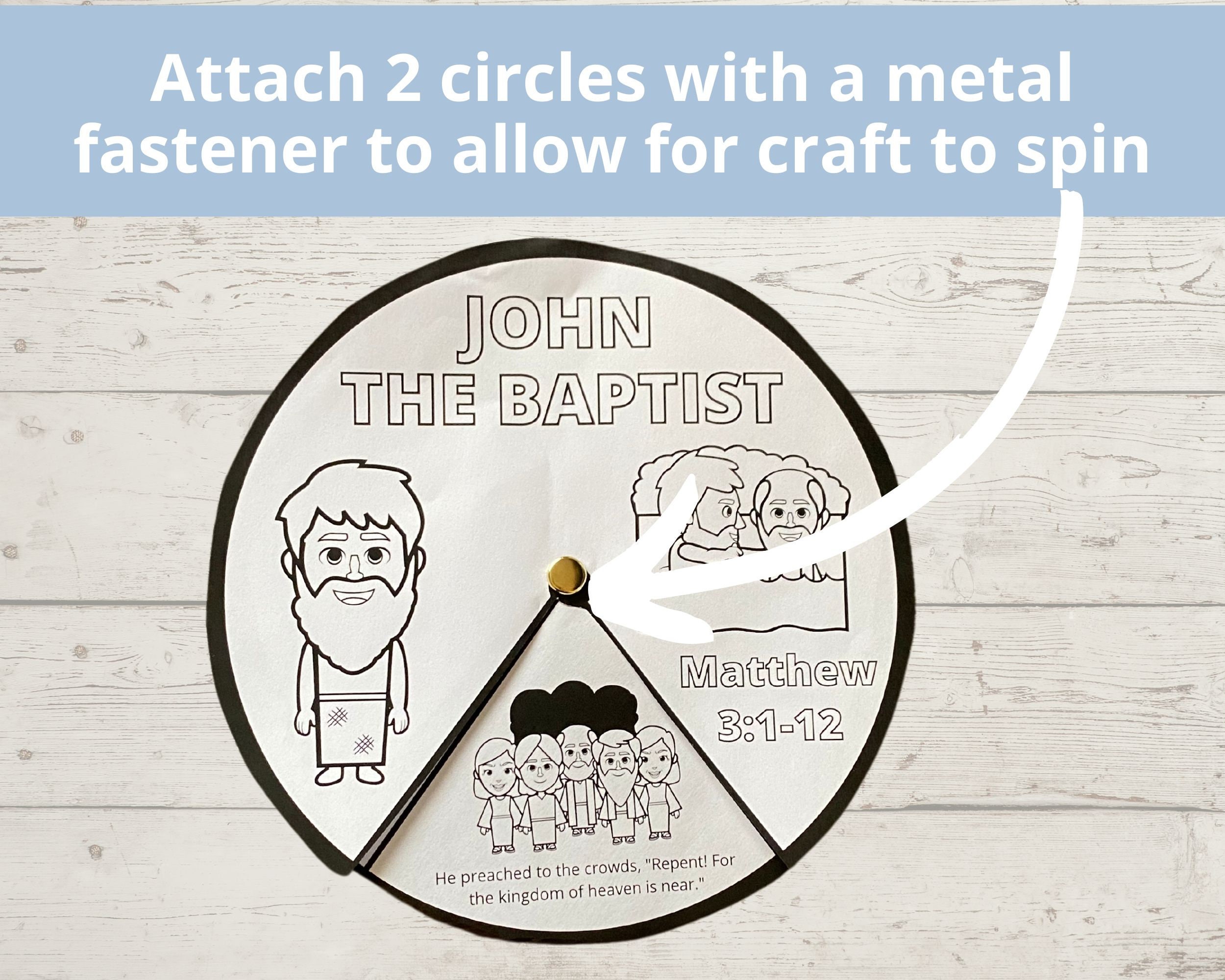 John the Baptist, Bible Story Activity, Sunday School Craft, Homeschool Activity, Printable ...