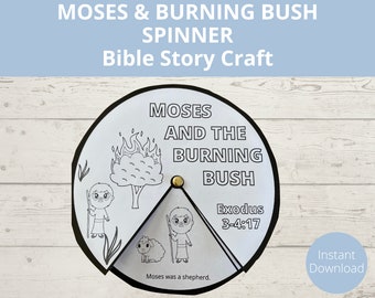 Moses and the Burning Bush Sunday School Craft, Bible Story Activity ...
