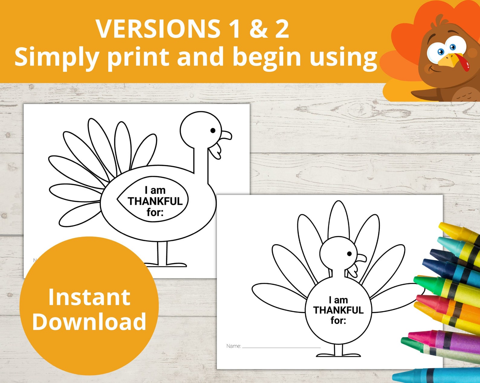 Gratitude Turkey Craft, I Am Thankful for Activity, Kindergarten Craft ...