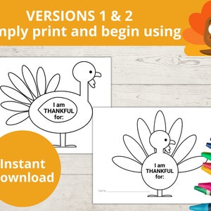 Gratitude Turkey Craft, I Am Thankful for Activity, Kindergarten Craft ...