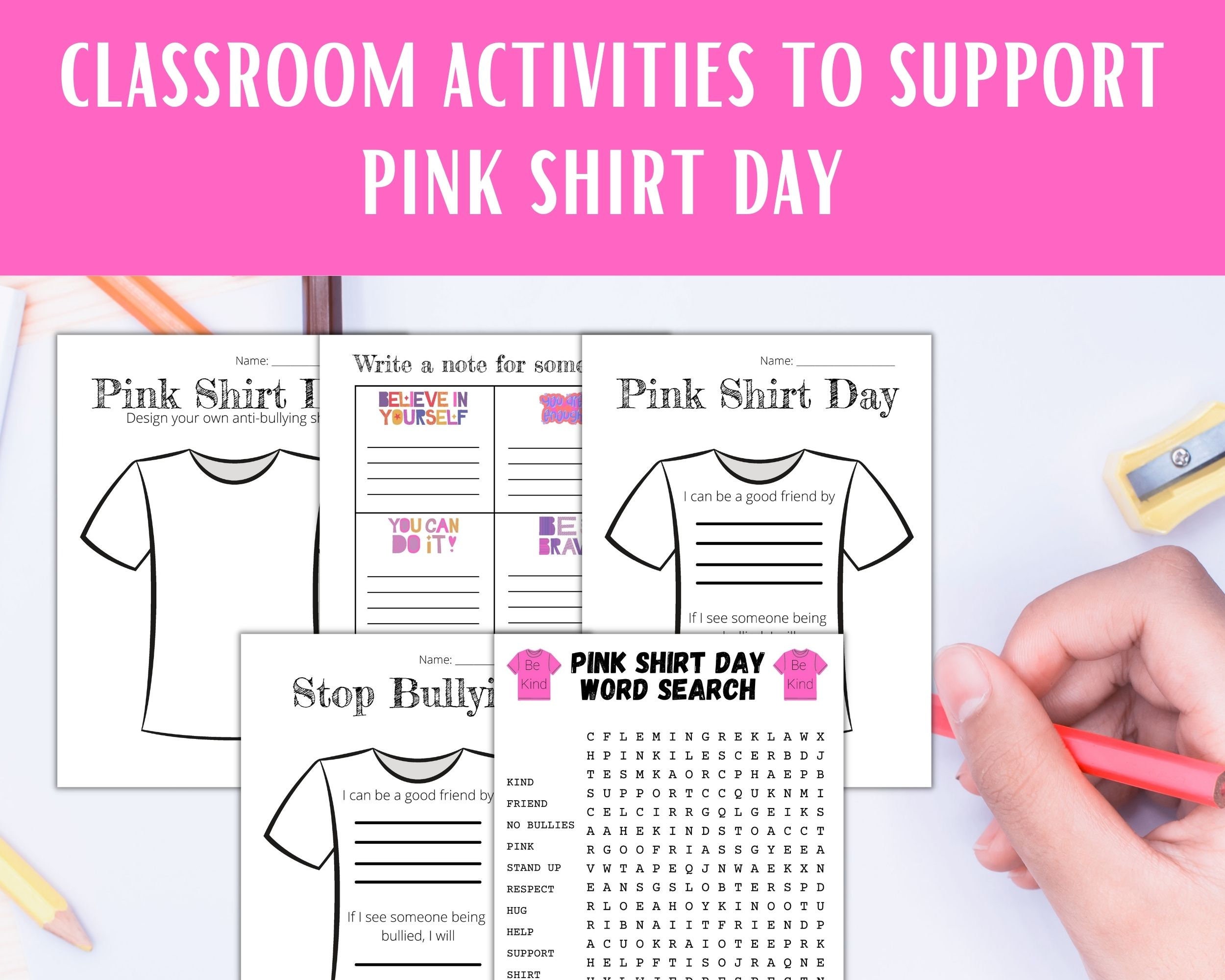 Pink Shirt Day, Anti Bullying, Antibullying Spirit Week, Classroom ...