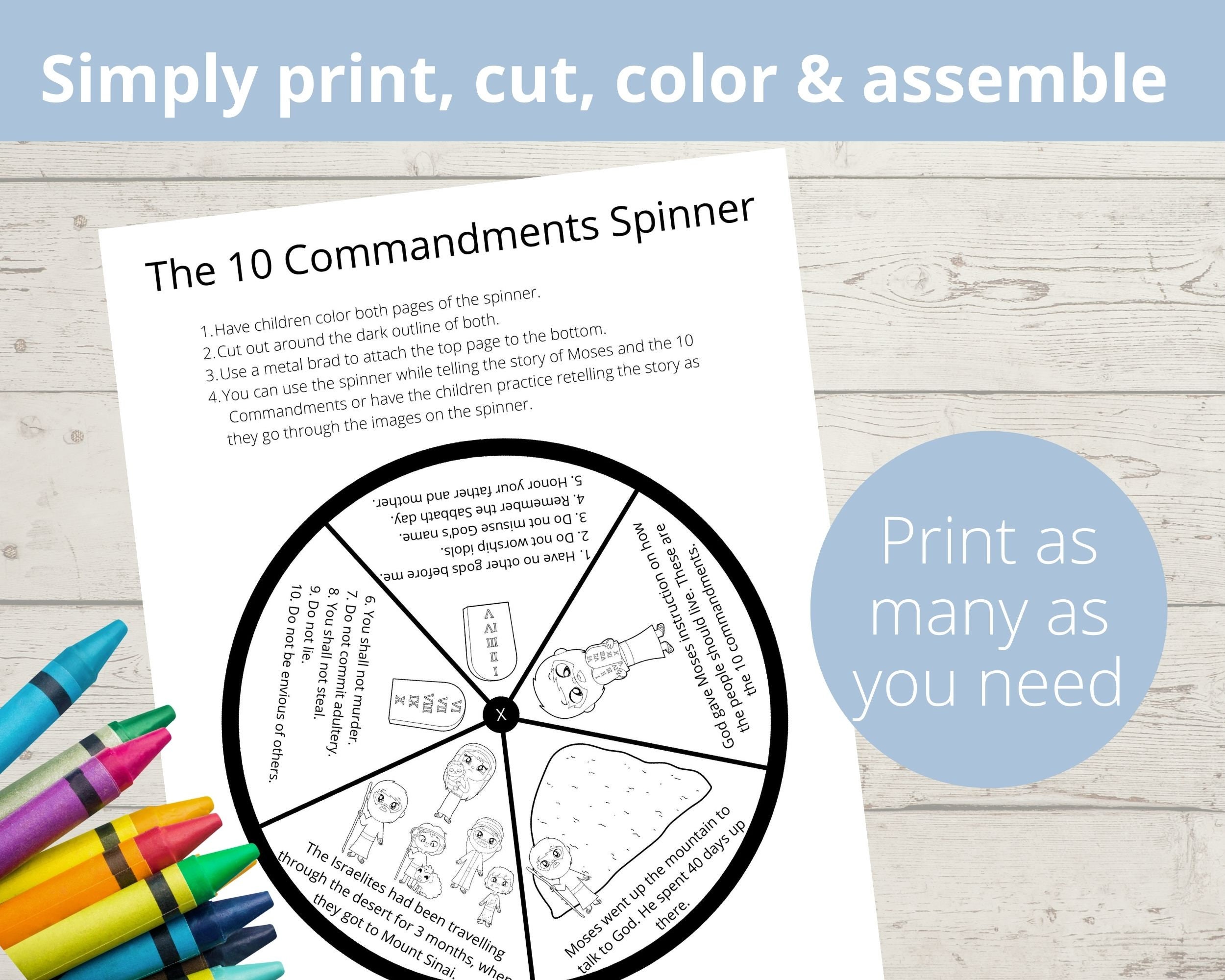 10 Commandments Craft for Kids, 10 Commandments Activity, Bible Story ...