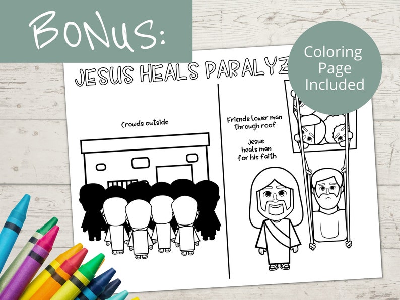 Jesus Heals Paralyzed Man, Jesus Heals Craft, Bible Activity, Church ...