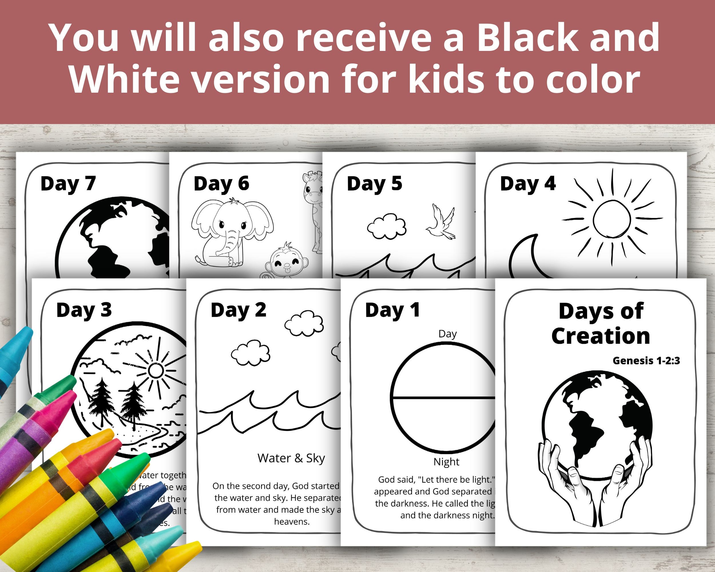 Days of Creation Printable, God Created, Bible Story Poster, Bible ...