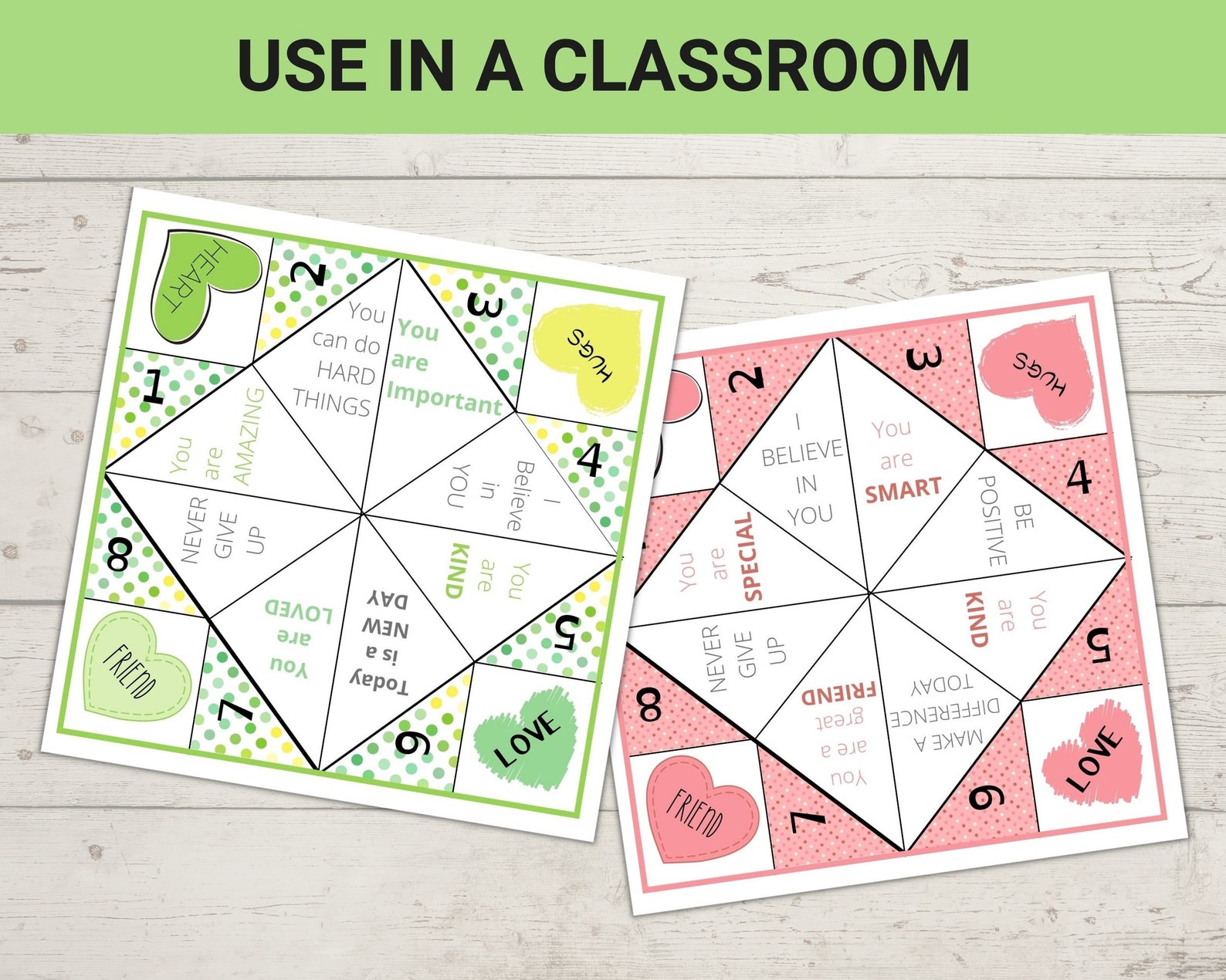 Positive Affirmation Fortune Teller Affirmation Cards Cootie - Etsy