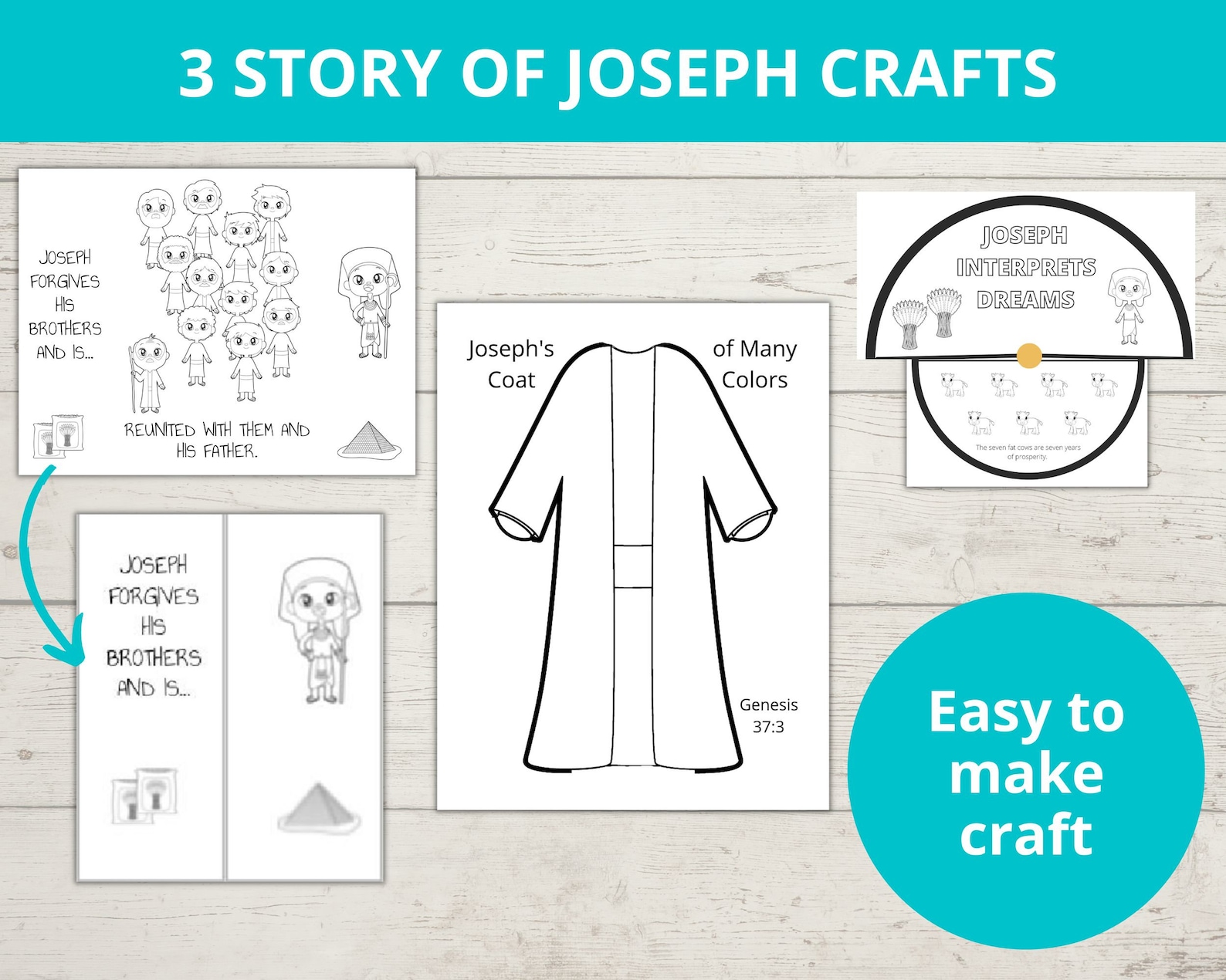Story of Joseph Bible Story Activities Sunday School Craft - Etsy