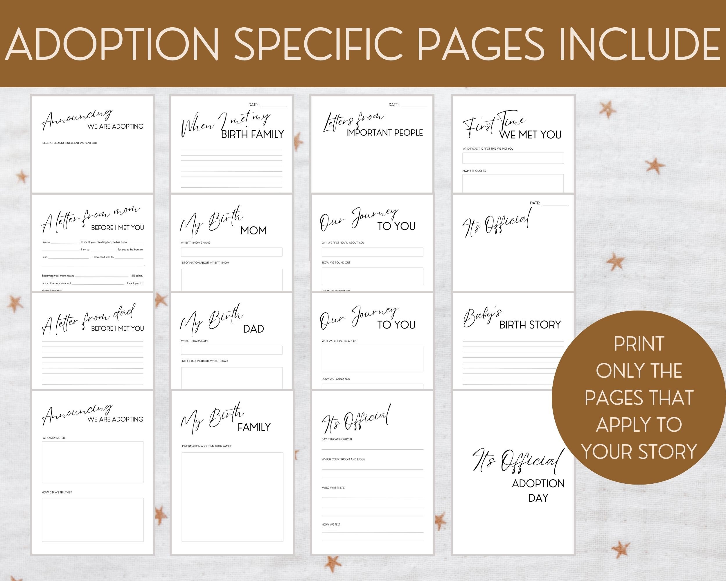 Adoption Baby Book, Newborn Baby Book, Adoption Journal, Adoption ...