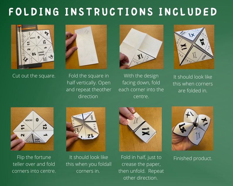 Math Flash Cards, Math Fortune Teller, Times Table, Multiplication ...
