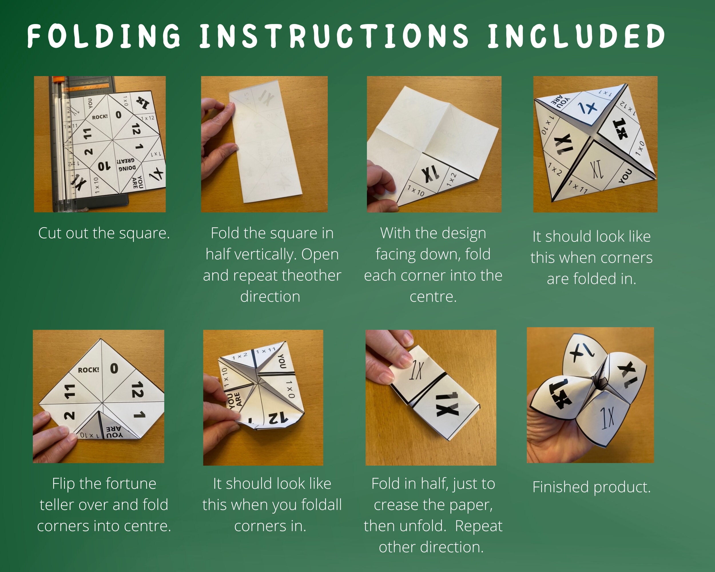 Math Flash Cards, Math Fortune Teller, Times Table, Multiplication ...