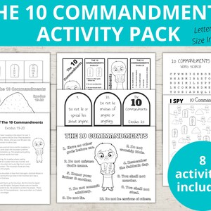 10 Commandments Bible Story Activities Sunday School Craft - Etsy
