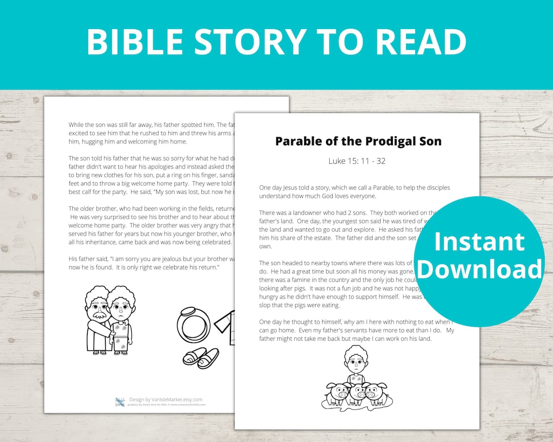 Prodigal Son Bible Story Activities Sunday School Craft - Etsy