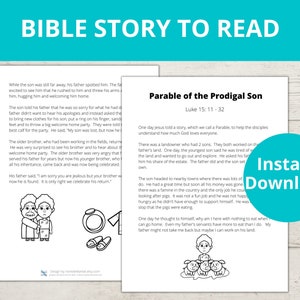 Prodigal Son Bible Story Activities, Sunday School Craft, Activity Pack ...