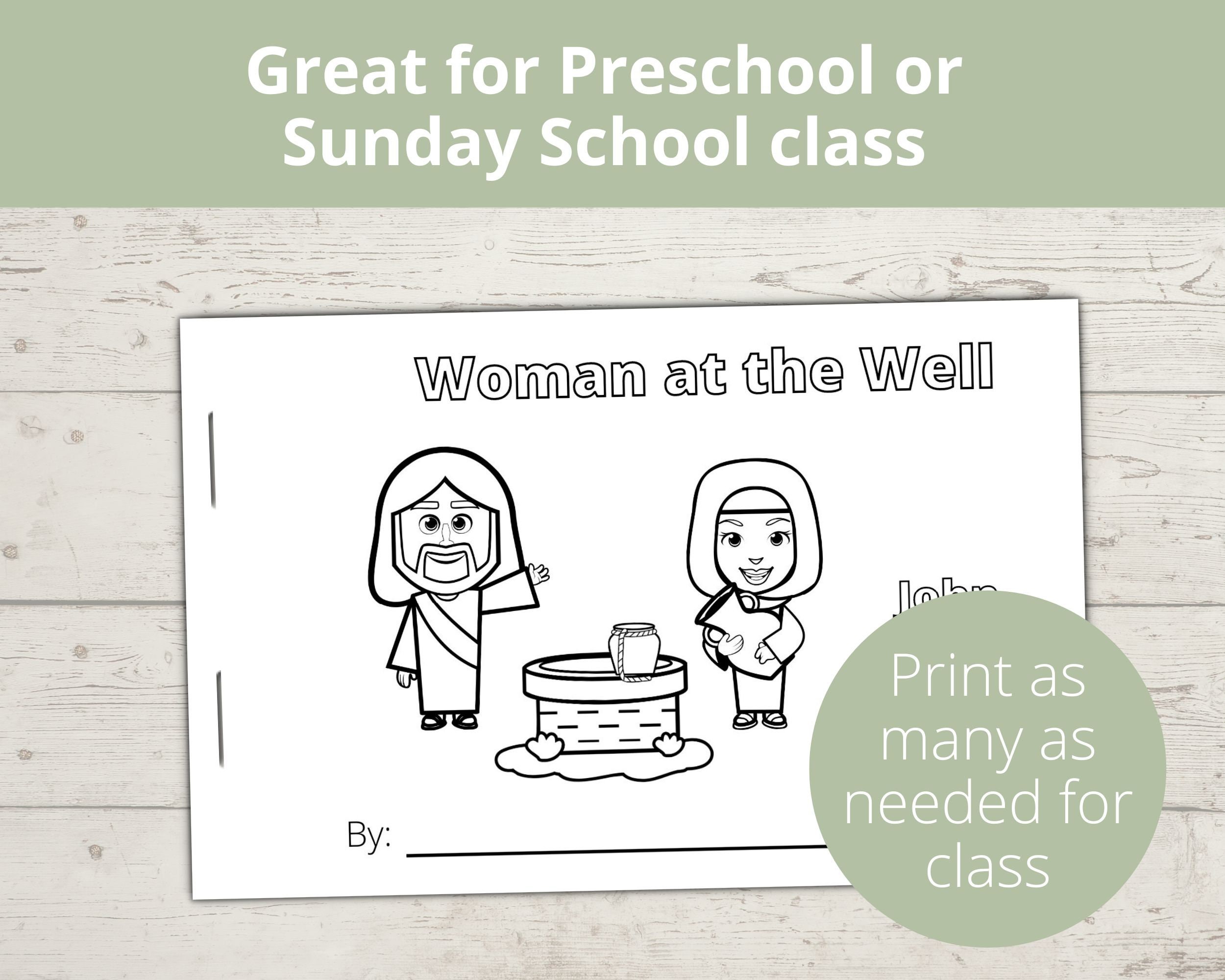 Woman and the Well Craft, Samaritan Woman, Mini Booklet, Jesus Woman at ...