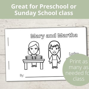 Mary and Martha, Martha and Mary Jesus, Preschool Bible Activities ...