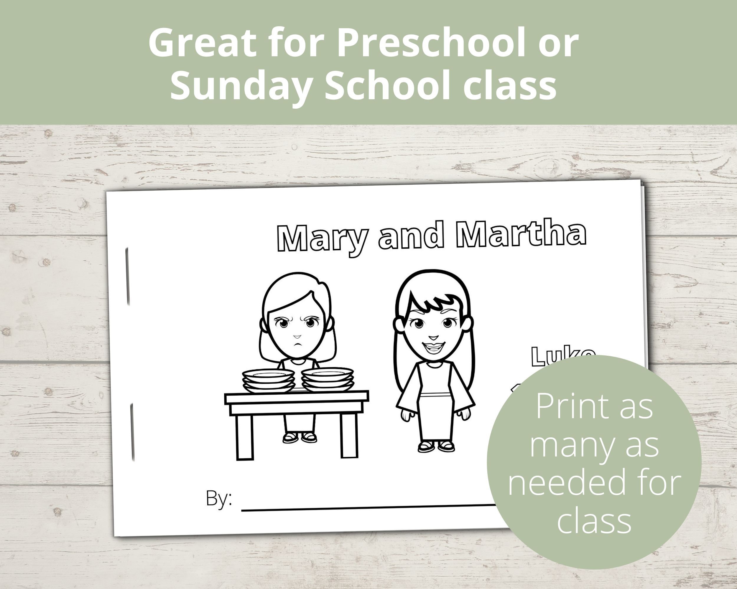 Mary and Martha, Martha and Mary Jesus, Preschool Bible Activities ...