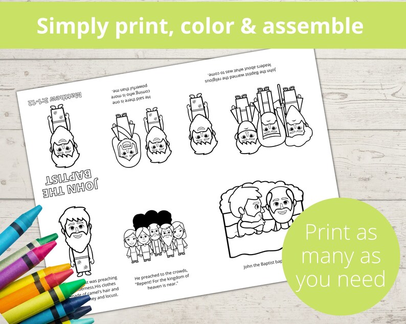 John the Baptist, Bible Story Activity, Mini Book, Sunday School Craft ...