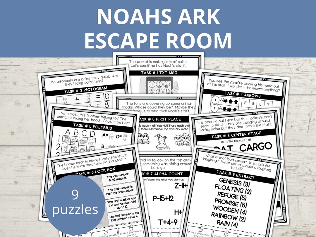 Bible Escape Room, Noahs Ark, Escape Room Kids, Sunday School ...