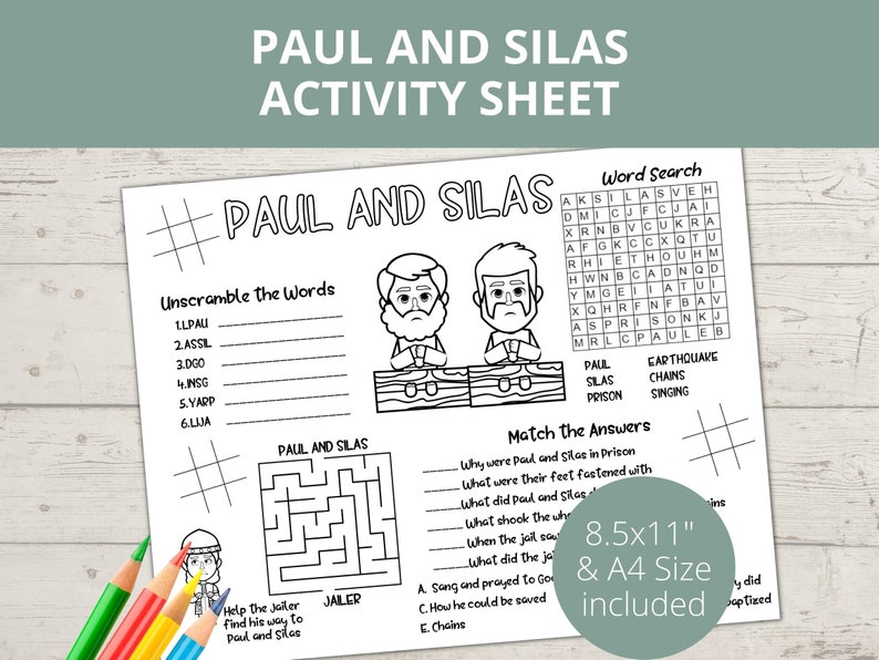 Paul and Silas, Bible Activity, Paul and Silas in Jail, Church Kids ...