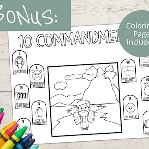 10 Commandments Craft, Moses Coloring, Bible Activity, Church Kids ...