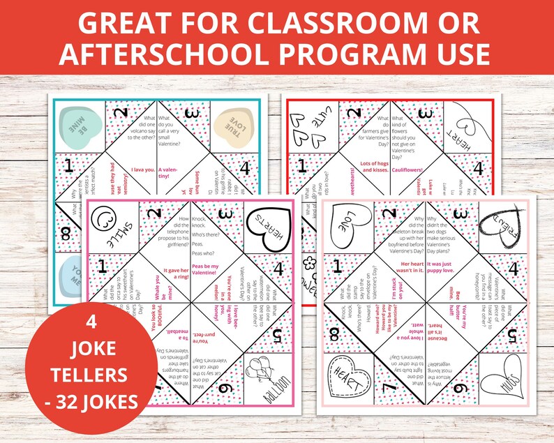 Valentines Day Cards for Kids, Jokes for Kids, Fortune Teller, Cootie ...