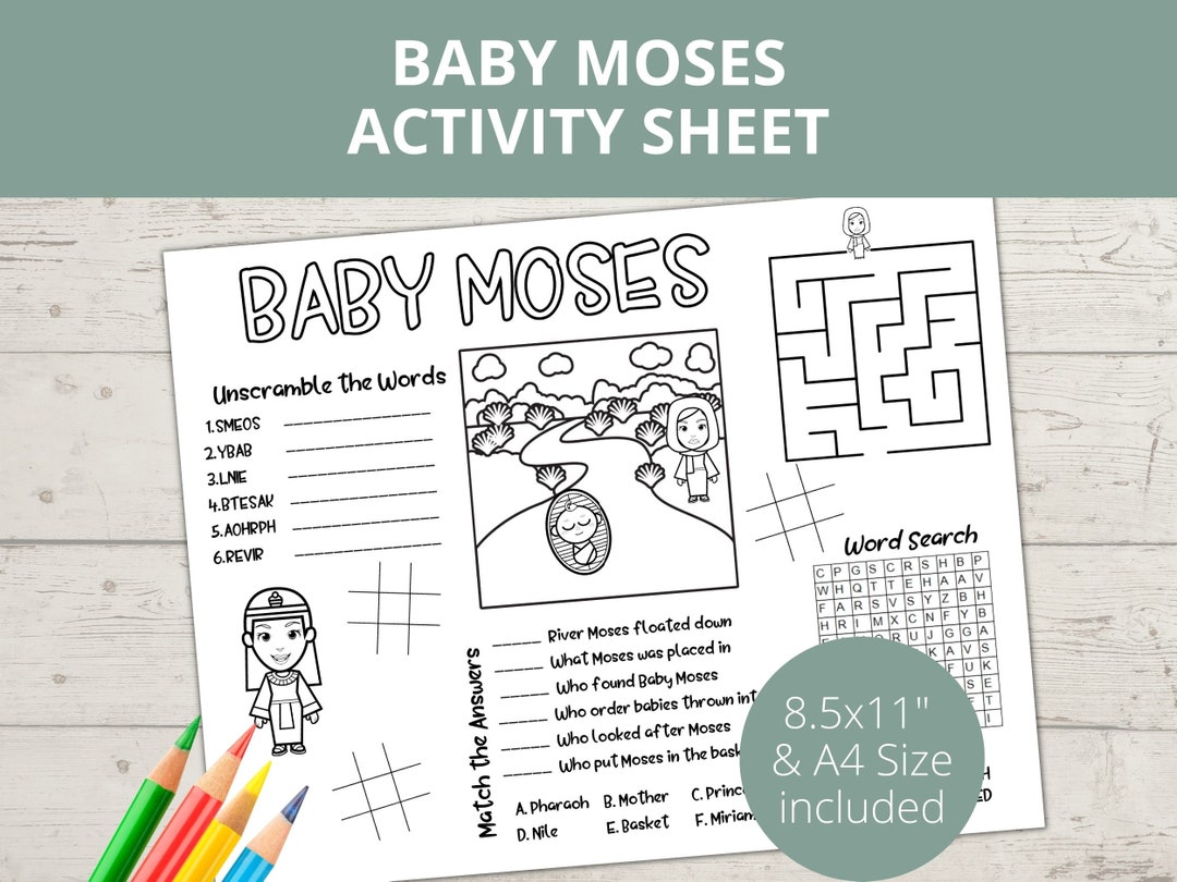 Baby Moses Craft, Sunday School Activities, Bible Placemat, Bible ...