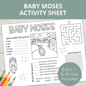 Baby Moses Craft, Sunday School Activities, Bible Placemat, Bible ...