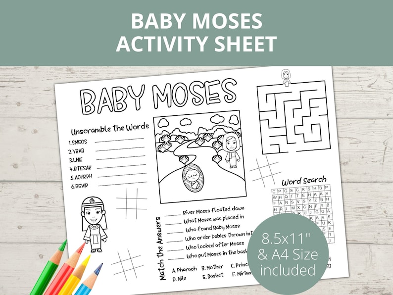 Baby Moses Craft, Sunday School Activities, Bible Placemat, Bible ...