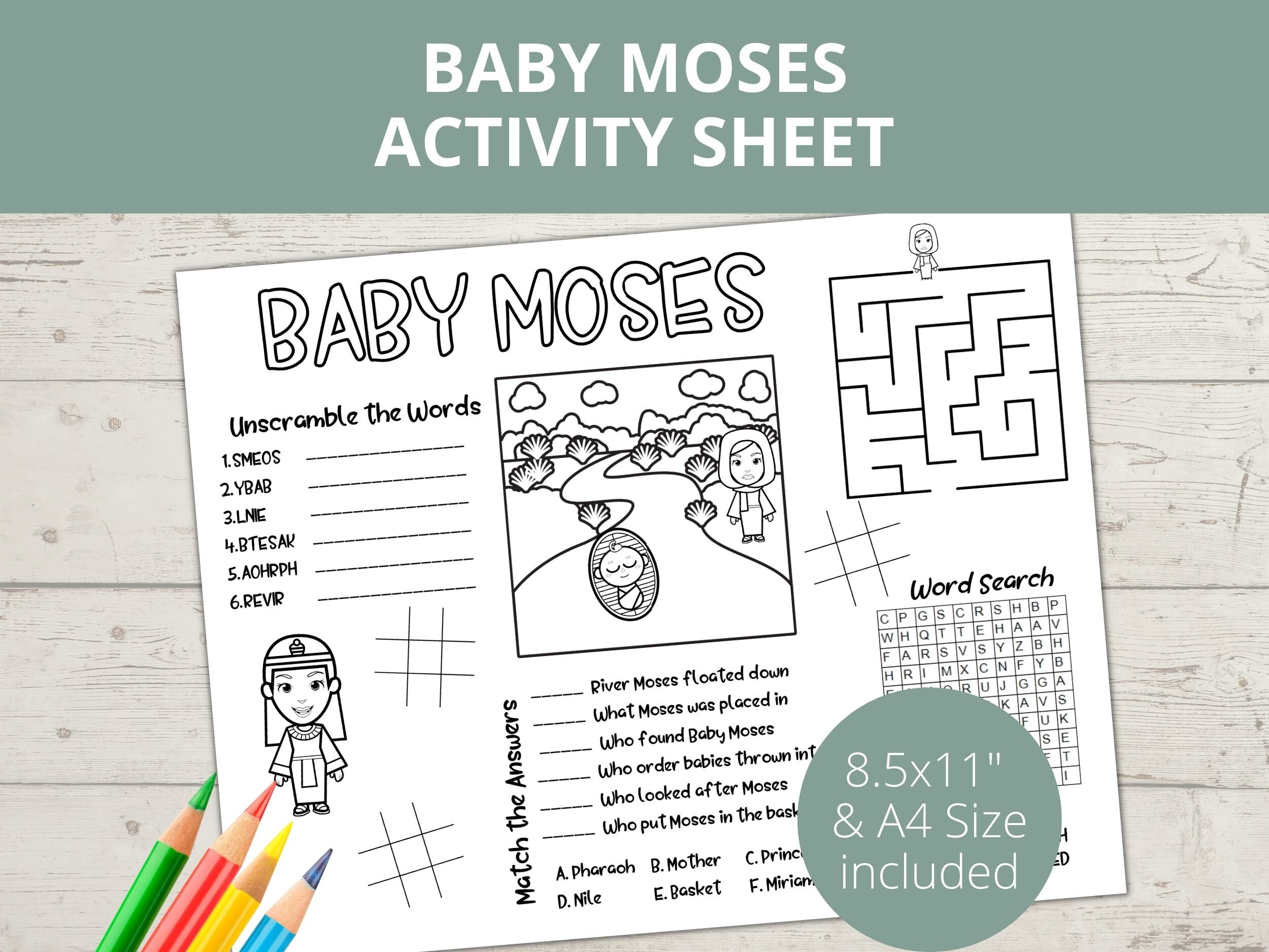 Baby Moses Craft, Sunday School Activities, Bible Placemat, Bible ...