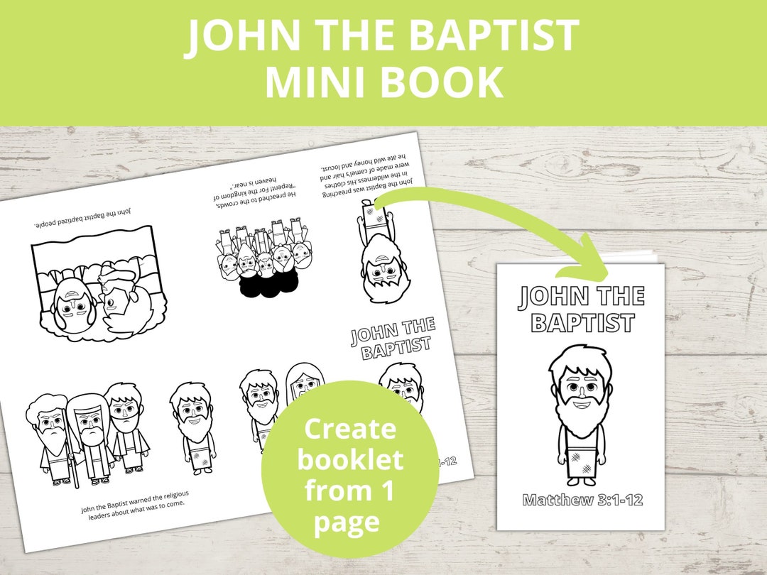 John the Baptist, Bible Story Activity, Mini Book, Sunday School Craft ...