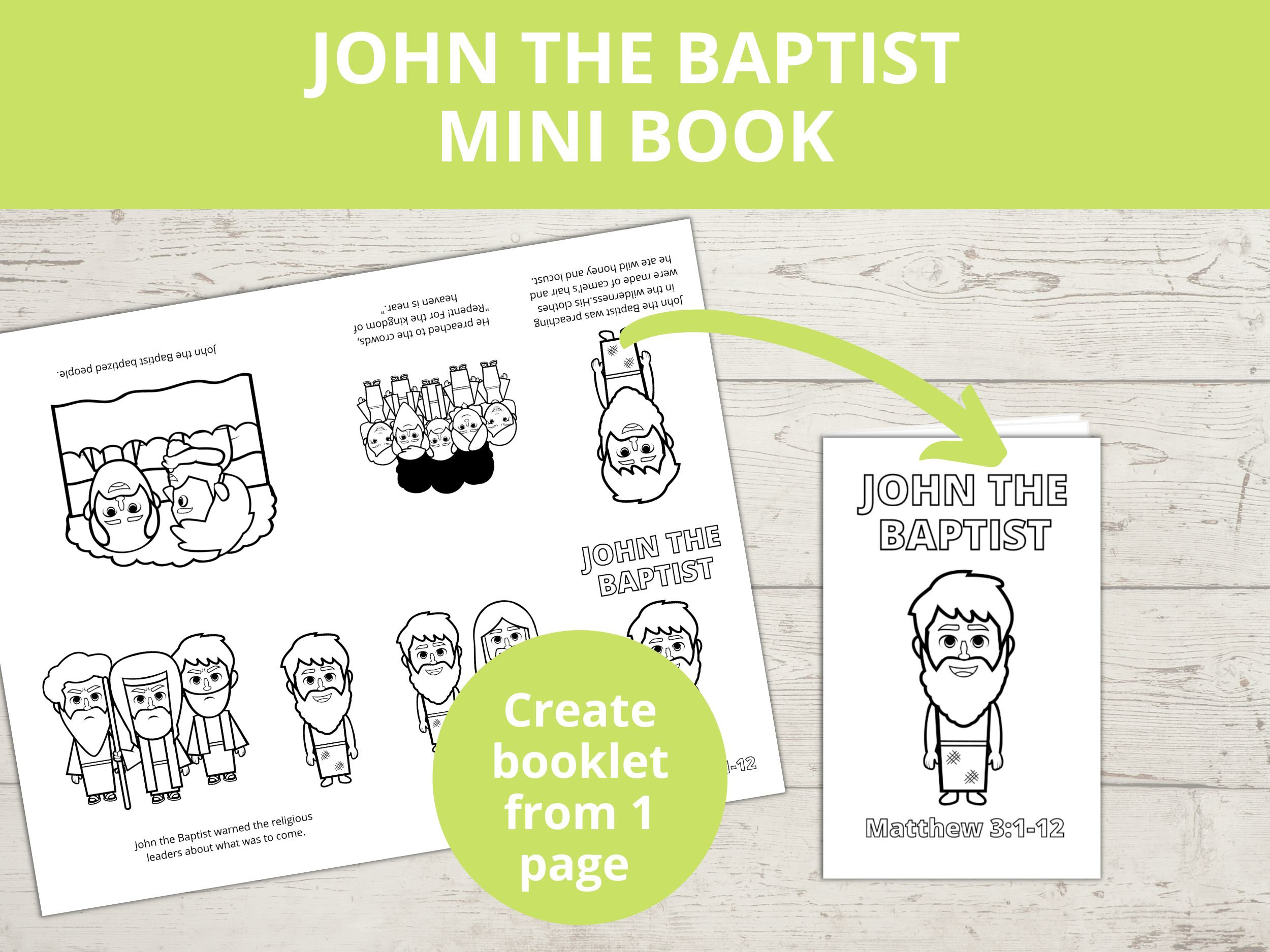 John the Baptist, Bible Story Activity, Mini Book, Sunday School Craft ...