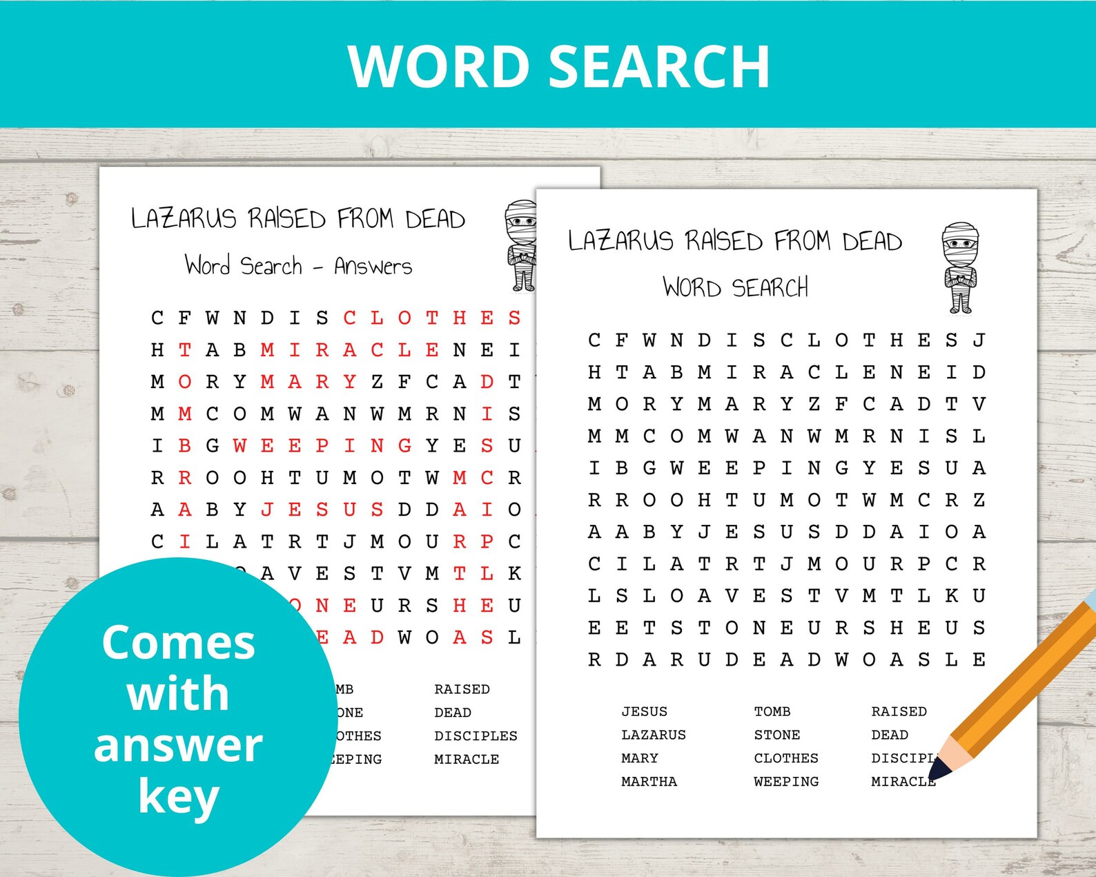 Jesus Raises Lazarus From the Dead Bible Story Activities, Sunday ...