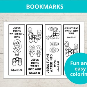 Jesus Turns Water Into Wine Bible Story Activities, Sunday School Craft ...