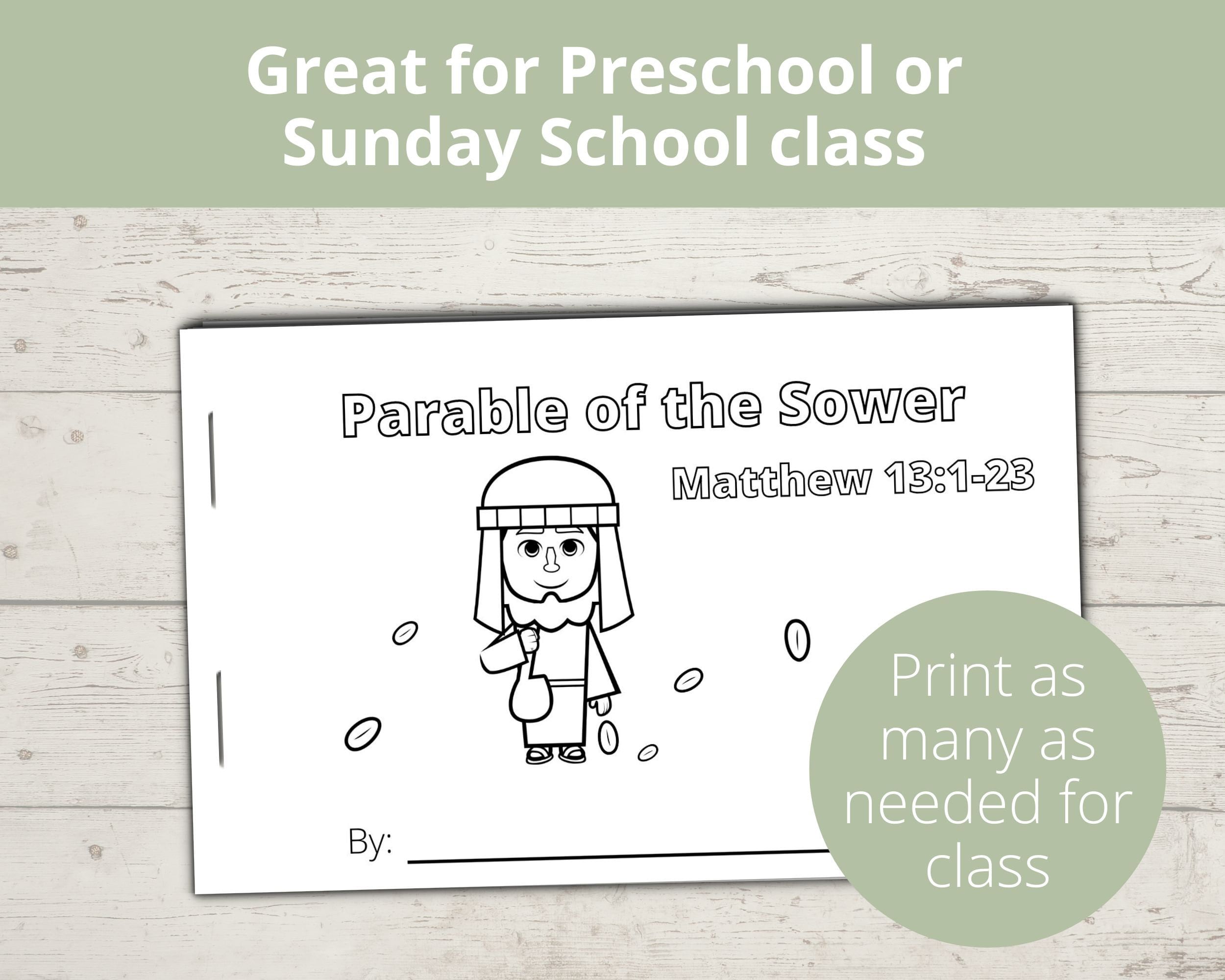 Parable of the Sower, Preschool Bible Lesson, Parables of Jesus, Sunday ...