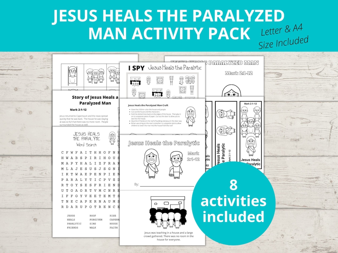 Jesus Heals a Paralyzed Man, Jesus Miracles Crafts, Sunday School ...