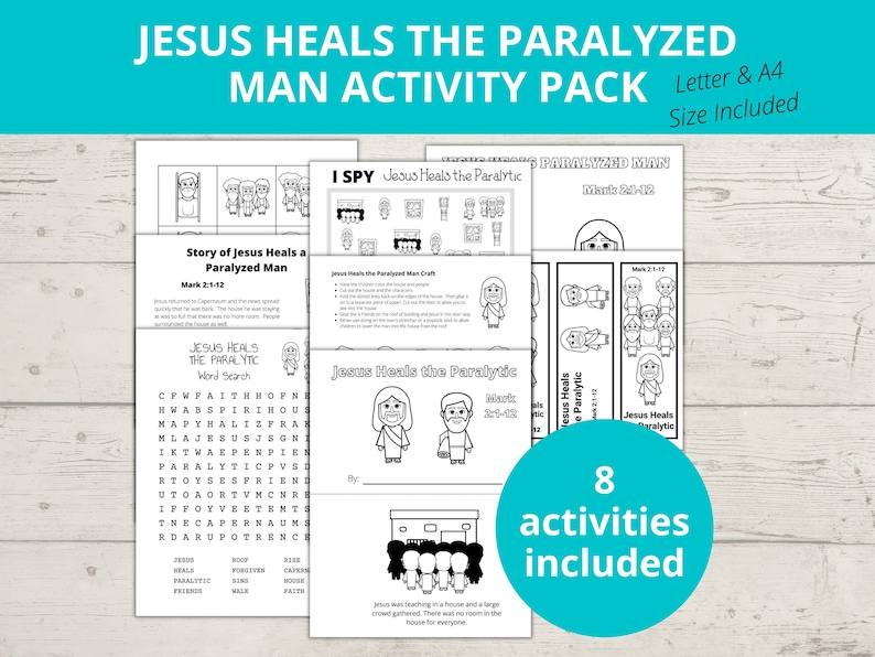 Jesus Heals a Paralyzed Man, Jesus Miracles Crafts, Sunday School ...