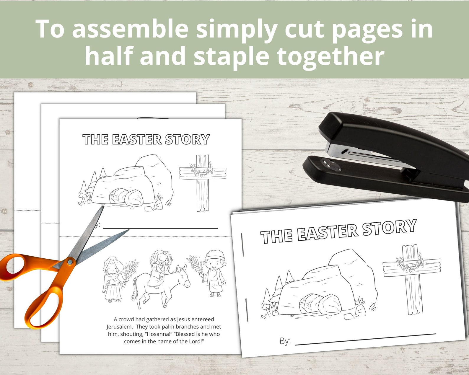 Easter Story Printable for Kids, Jesus on the Cross Craft, Story of ...