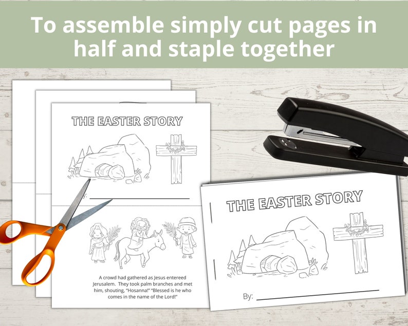 Easter Story Printable for Kids Jesus on the Cross Craft - Etsy