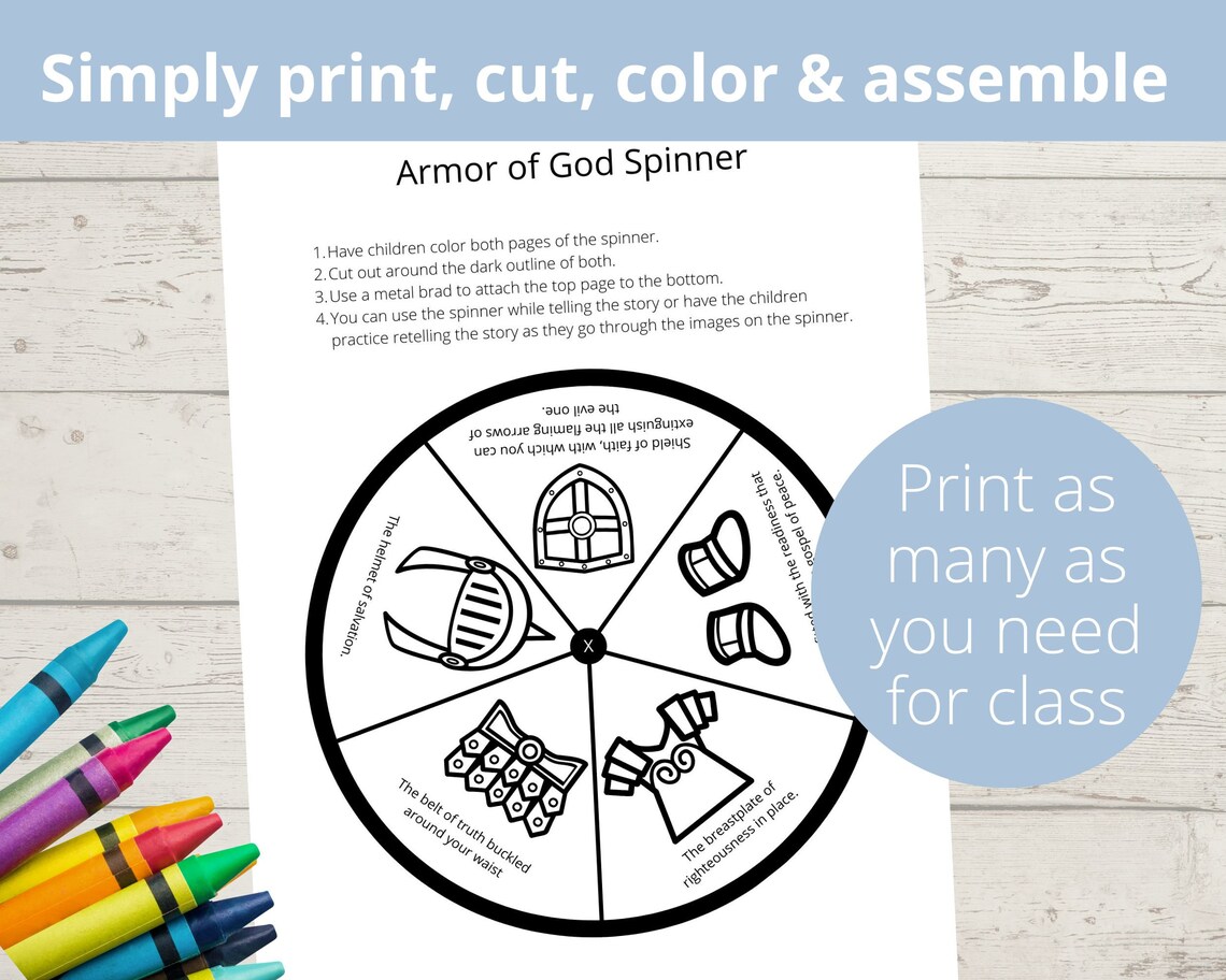 Armor of God Craft, Bible Story Printable, Ephesians 6, Homeschool ...