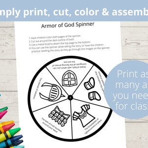 Armor of God Craft, Bible Story Printable, Ephesians 6, Homeschool ...