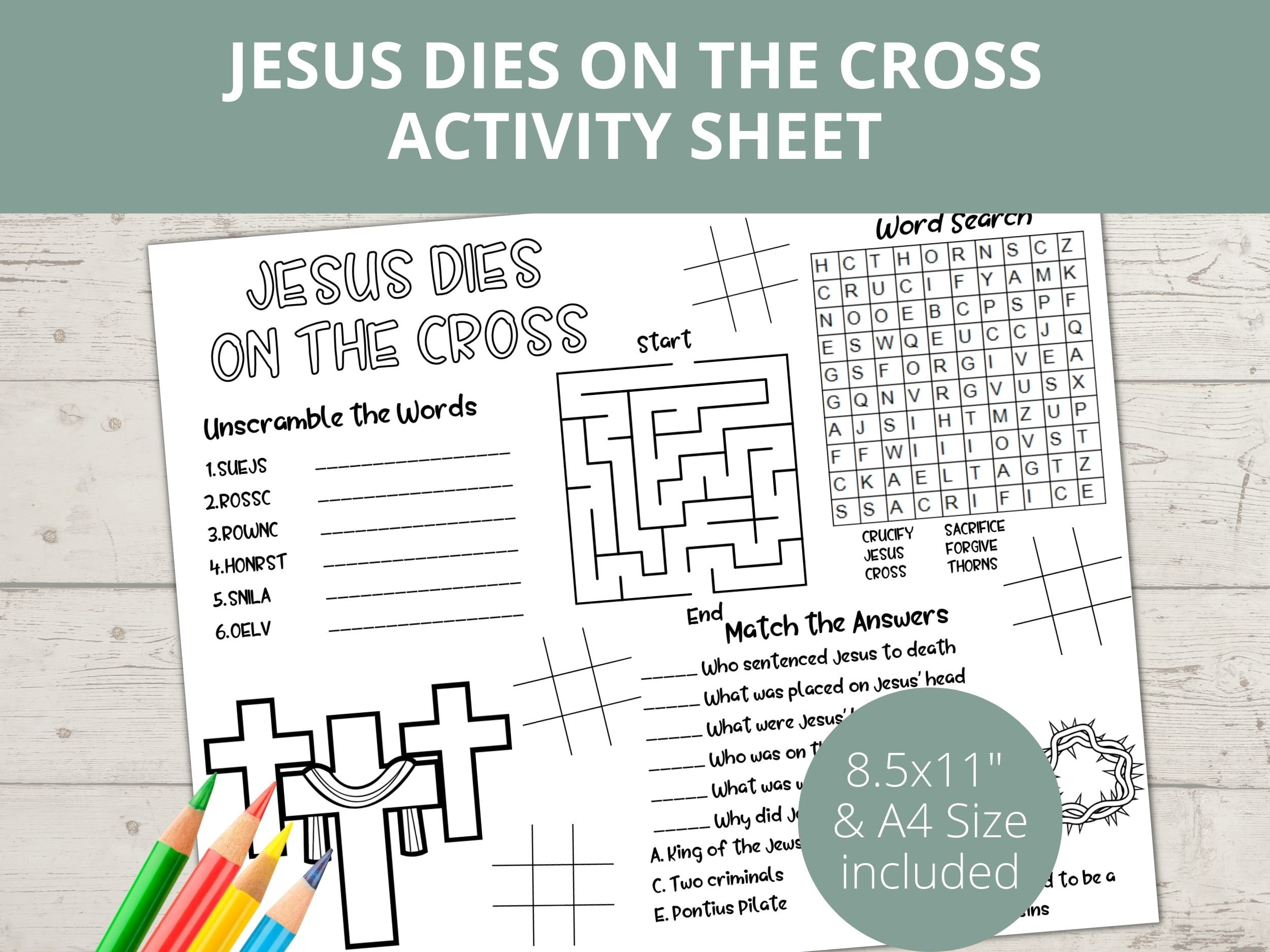 Jesus Dies on Cross, Easter Story Craft, Easter Story Cross, Bible ...