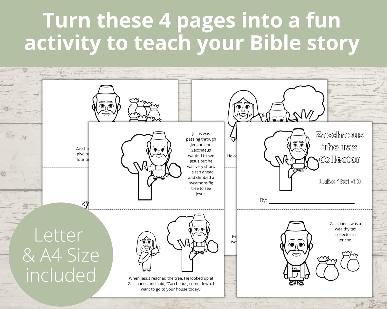 Zacchaeus Bible Craft, Homeschool Bible, Mini Booklet, Zacchaeus Craft ...