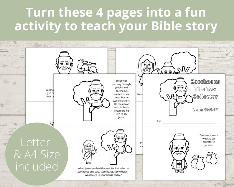 Zacchaeus Bible Craft, Homeschool Bible, Mini Booklet, Zacchaeus Craft ...